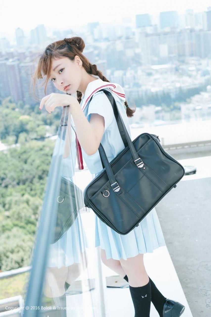 夏日JK制服背心裙校园美女高清写真图片-mm171美女图片